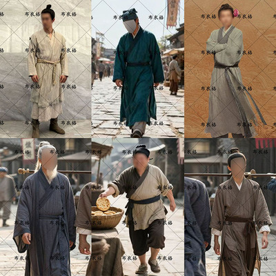 影视古装唐朝宋朝明朝随从老百姓侠客侍卫群演店小二男棉麻演出服