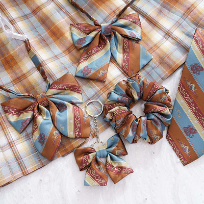 原创设计领带提花学院风敦煌色系