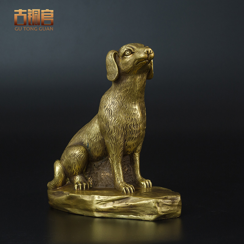 铜狗摆件十二生肖犬狗吉祥物狗年客厅酒柜玄关家居装饰品工艺品_虎窝淘