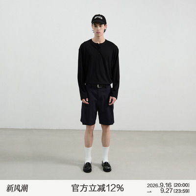 MANUFACTURE 棉麻膝上短裤