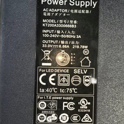 议价冠腾KT200A3300666B3电源适配器，LED专用，型可维修