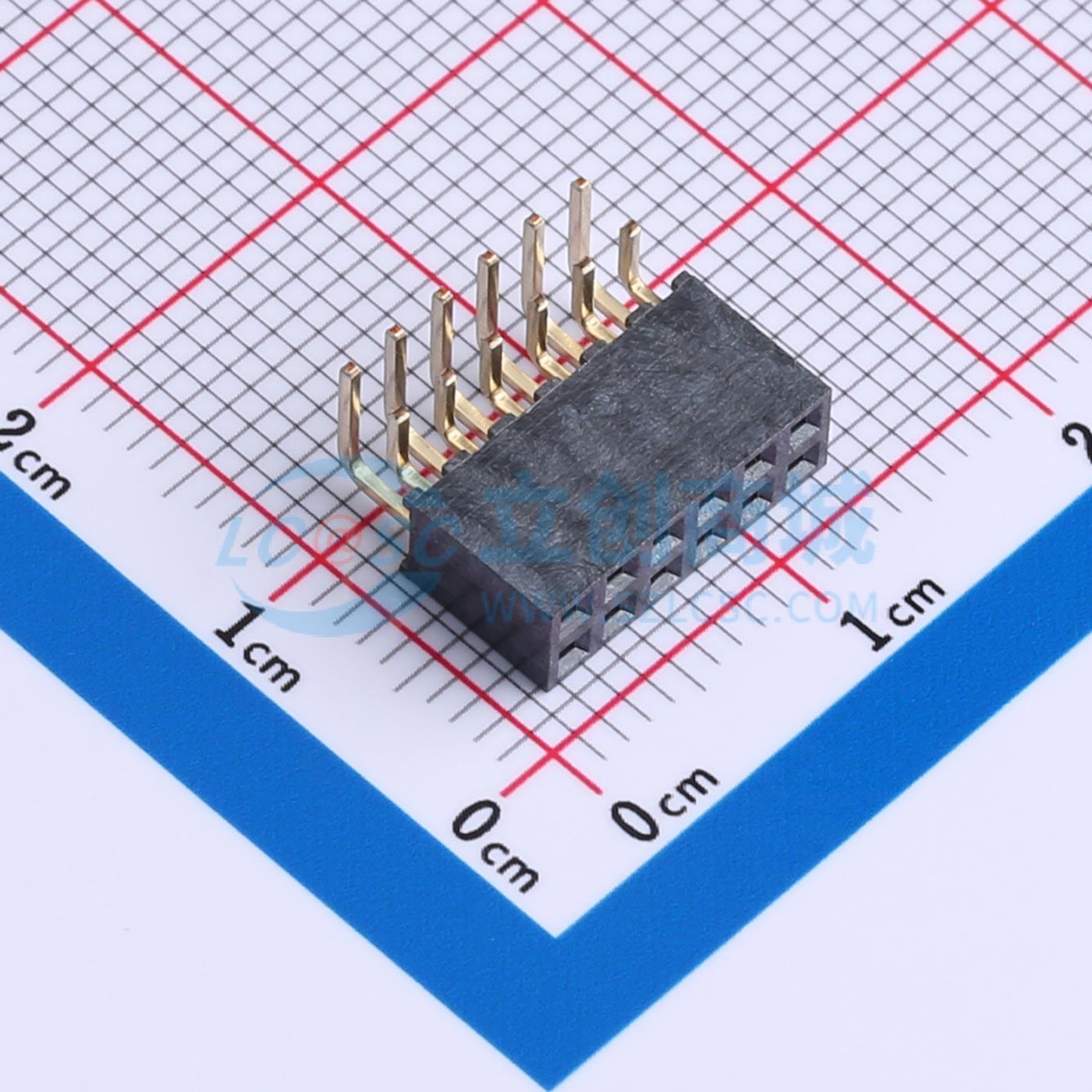 排母 CSFB207-0602A001C1AC 插件,P=2mm 2x6P 双排 电子元器件
