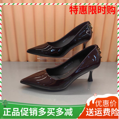 香香莉2025秋季新款女鞋细跟高跟鞋女尖头浅口职业OL单鞋女30625