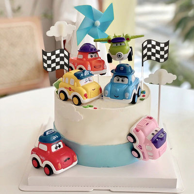 男孩生日派对汽车越野车蛋糕装饰