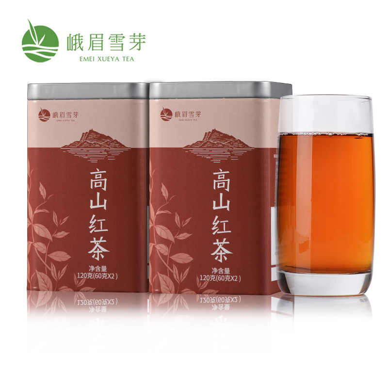 峨眉雪芽 高山红茶120gx2罐 四川峨眉山茶罐装自饮送礼