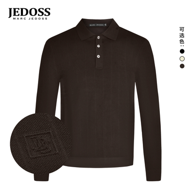JEDOSS/爵迪斯男装秋季专柜新款简约字母提花长袖针织衫ZS007