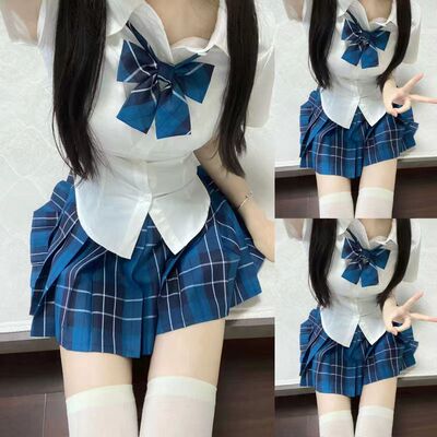 JK制服套装纯欲辣妹紧身收腰衬衫女2024新款夏学院风短袖衬衣上衣