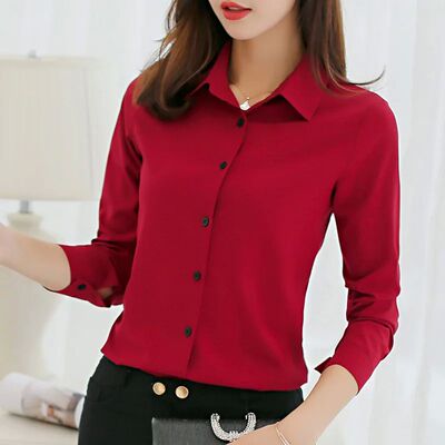 Blouse Women Chiffon Office Career Shirts Tops 2023 Fashion