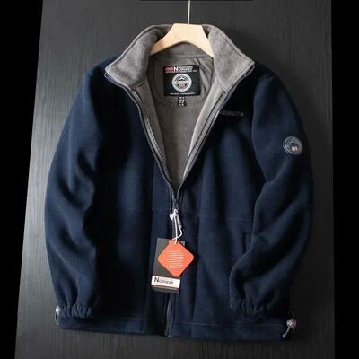 Windproof Fleece Padded Jacket for Men, Anti-Freezing, Warm