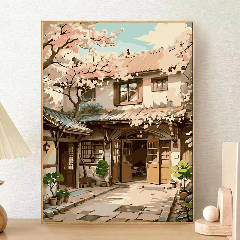 老街|数字油画diy填充手工油彩画涂色唯美高级装饰挂画高颜值