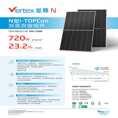 天合隆基晶科单晶太阳板650w700w