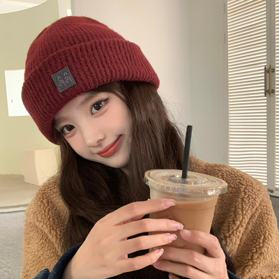 艾佳微显脸小毛线帽女秋冬