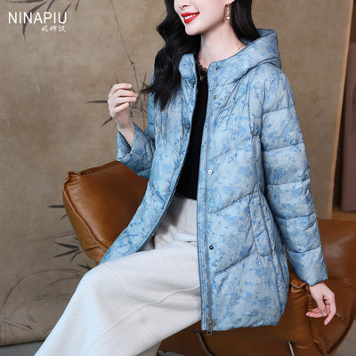 妮娜飘优雅气质文艺复古鹅羽绒服