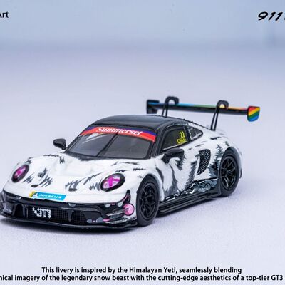 现货 Elowen Art 1:64 保时捷911 GT3 雪怪涂装 合金汽车模型收藏
