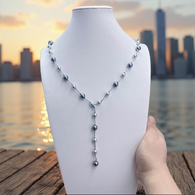 秋冬深色8/10mmY字链百搭款约75厘米