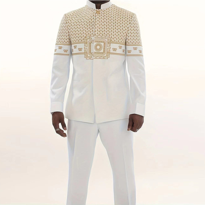 穆斯林男士传统民族服饰衬衫裤子非洲男士套装礼服Muslim Suits