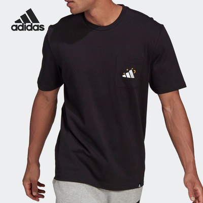 阿迪达斯夏季女子运动型格短袖