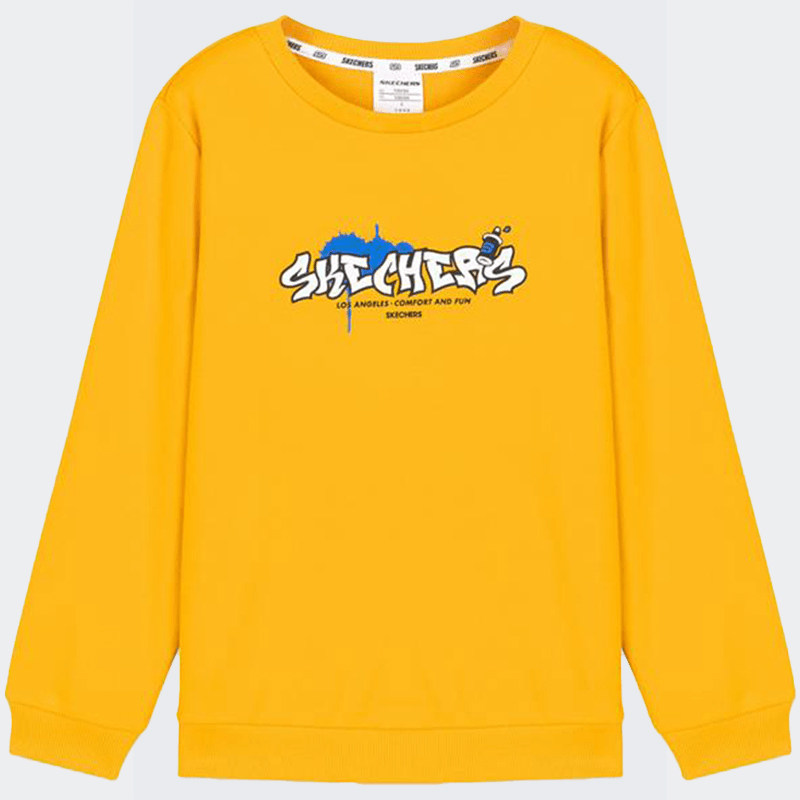 Skechers/斯凯奇正品秋季新款儿童舒适运动卫衣绒衫L320K171