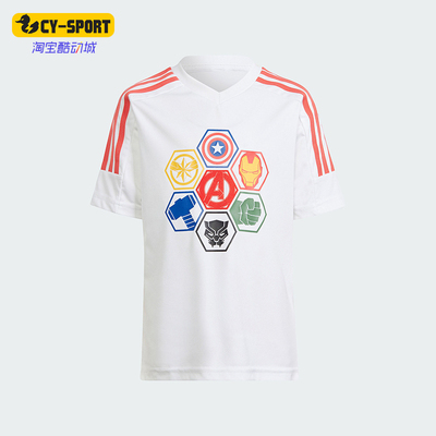 阿迪达斯小童印花休闲短袖T恤