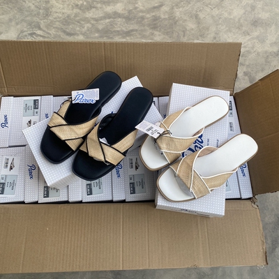 大码平底古拖编织罗马凉鞋女鞋子2025新款夏季法式小众年设计感复