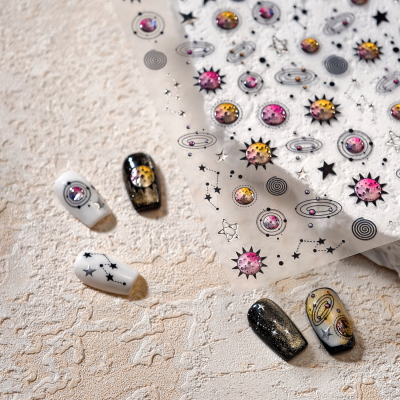 TENSOR新工艺烫银美甲贴纸M1070爆款3d儿童可用美甲贴果冻胶系列