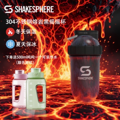 英国ShakeSphere摇摇杯不锈钢透明杯健身蛋白运动代餐水杯不臭杯