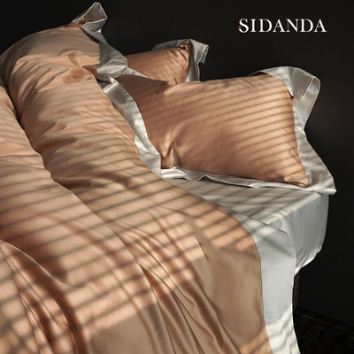SIDANDA诗丹娜100支进口匹马棉被套单件全棉被罩拼色床上用品