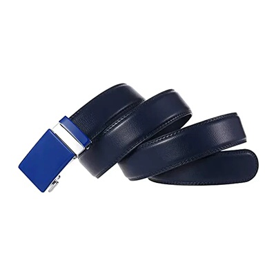 Red Men's Belt, Automatic Buckle Belts Khaki Blue White Cin