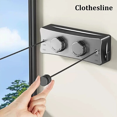 New 5.1 Meters Retractable Clothesline 304 Stainless Seel P