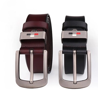 New Men Genuine Leather Belt High Quality Vintage Style Male
