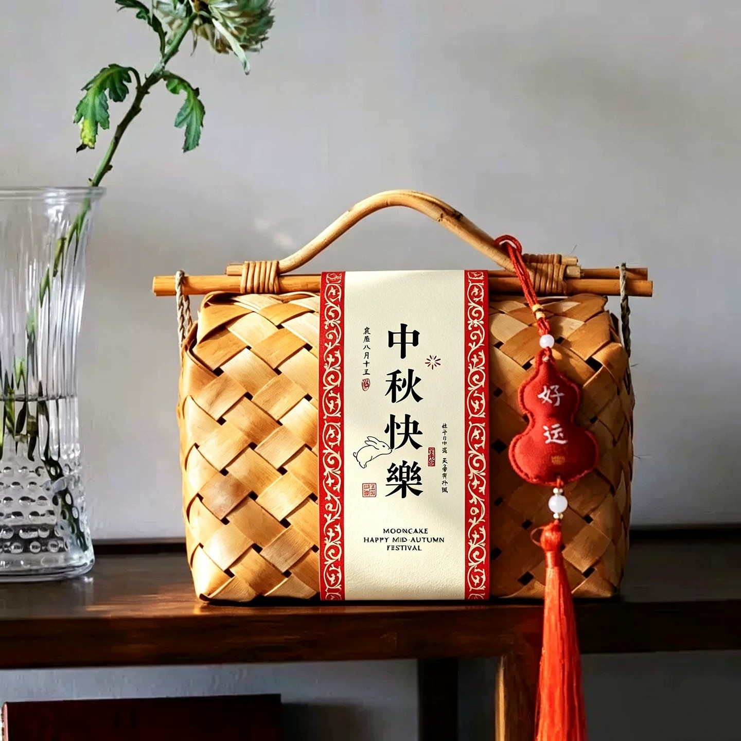 中秋祝福语腰封封签中秋快乐心意手作月饼水果礼盒包装封口贴定制
