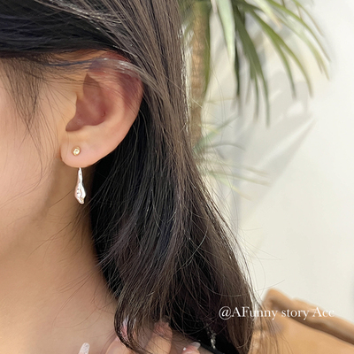 精致高级金银撞色耳钉