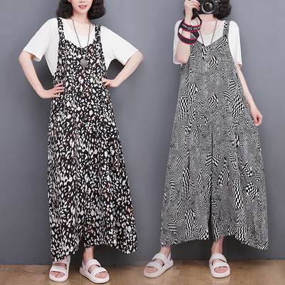 碎花吊带阔腿裤显瘦洋气连体裙裤