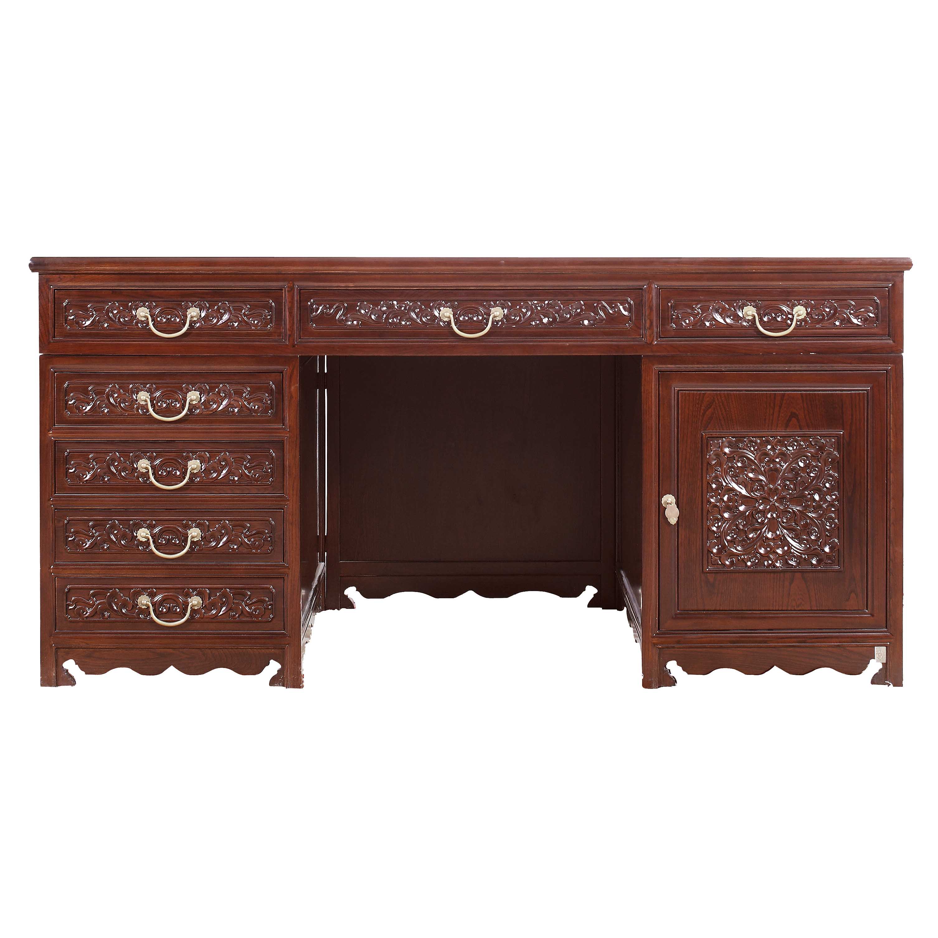 百年印记仿古办公桌实木写字台老榆木电脑桌新古典书房书桌子家具_虎窝淘