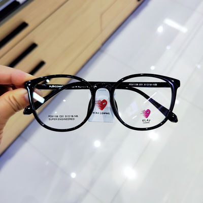 川久PLAYCOMME网红圆脸眼镜女防蓝光复古光学近视眼睛框镜架61158
