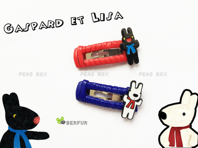 豌豆铺Peas box |Gaspard et Lisa丽莎卡斯柏兔子宠物小bb夹头饰