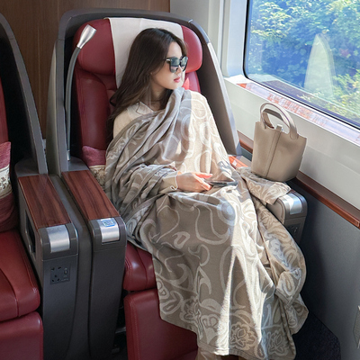 腰果花空调房披肩女春夏季办公室午睡保暖航空毯子旅游飞机毛毯