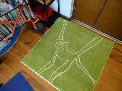 TRIPPY原创设计 极简涂鸦 悠哉小猴子 客厅入门卧室 仿羊绒地毯