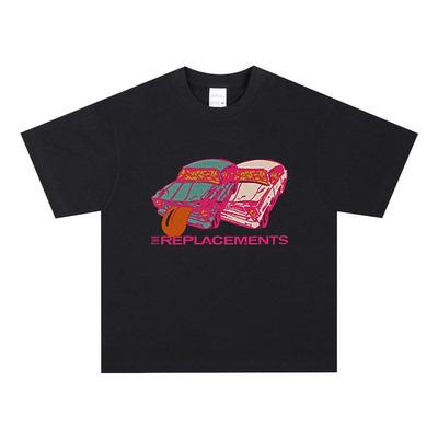 纯棉蜡染水洗宽松复古短袖T恤