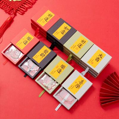 国潮螺钿胸针手串手链礼品盒礼品袋PE膜悬浮包装盒抽屉式礼盒空盒