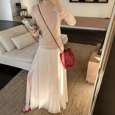 GRACETINAHOO春新假两件法式慵懒双领简约通勤百搭长袖T恤TB162