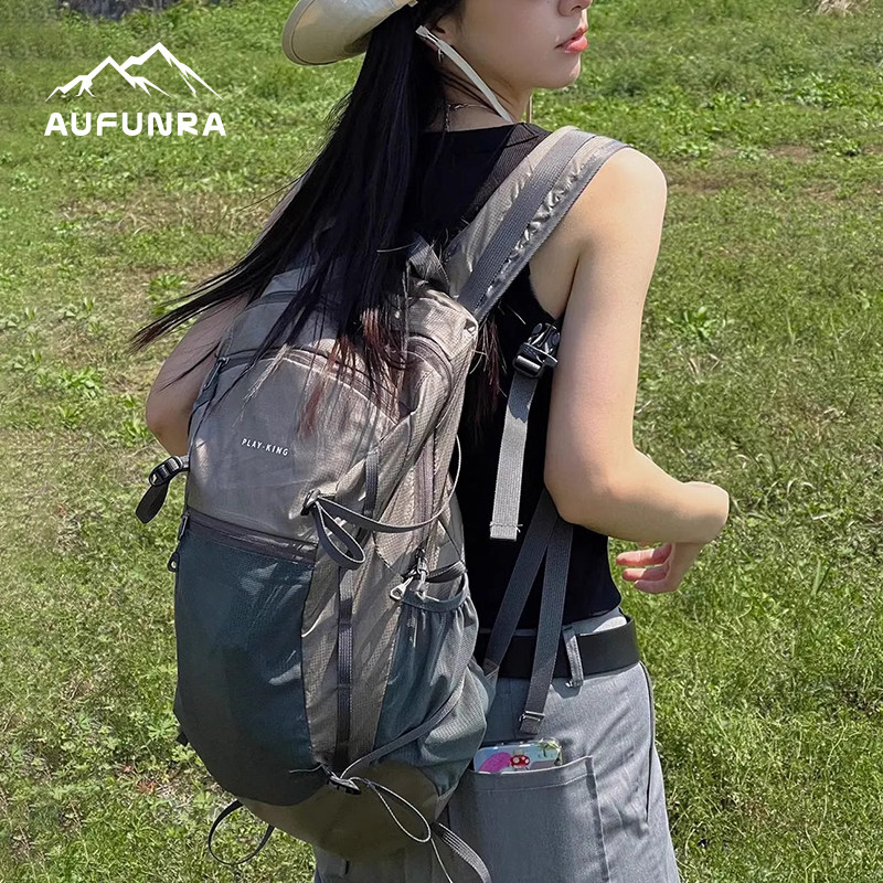 AUFUNRA双肩包户外背包轻量化防水轻便登山包运动徒步超轻可折叠