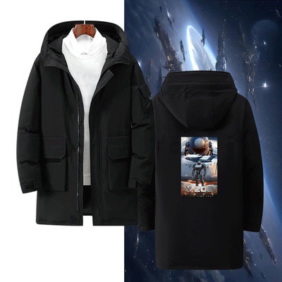 男女休闲百搭冬季带帽拉链羽绒服