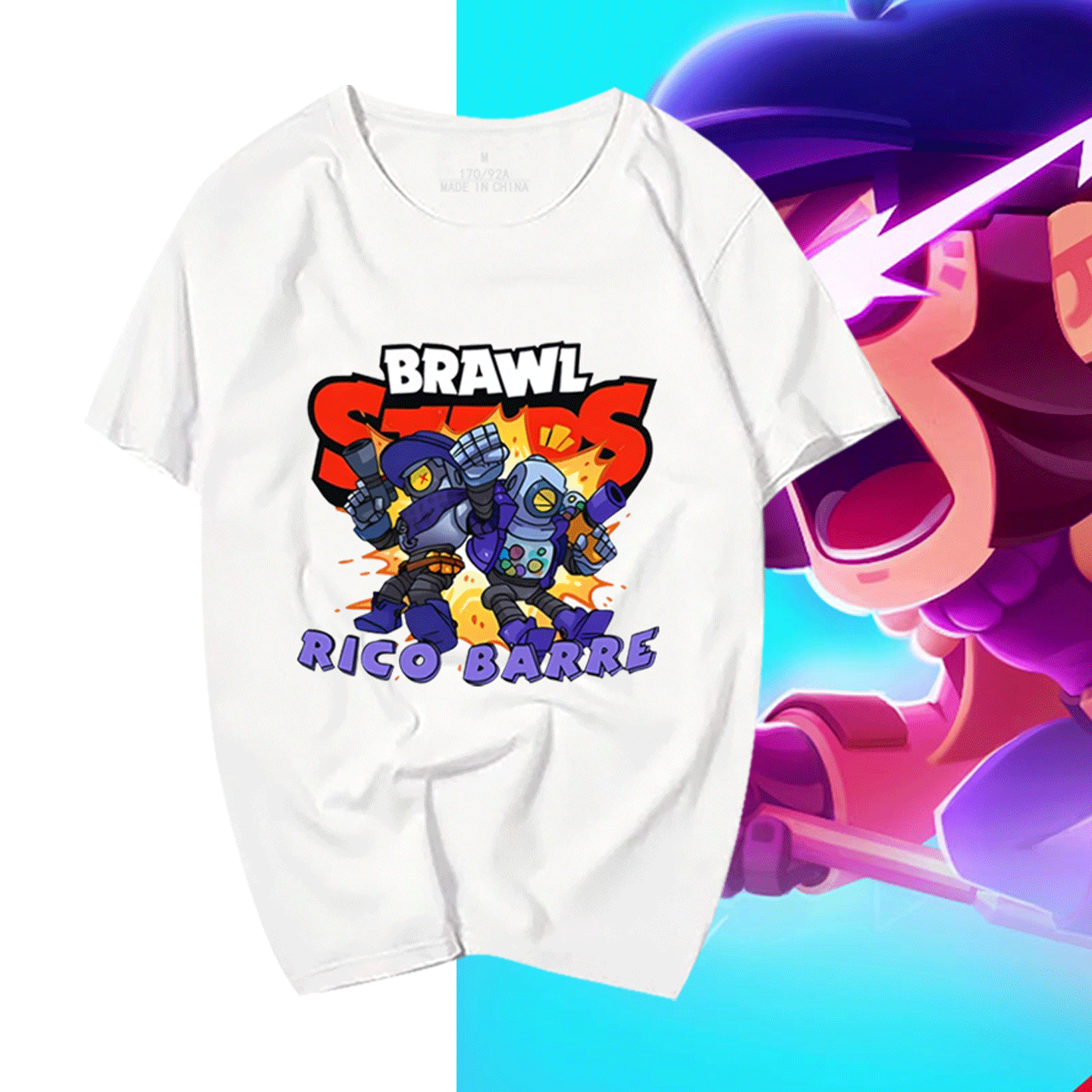 荒野乱斗BrawlStars可定制短袖半袖T恤夏联名斯派克里昂情侣男女