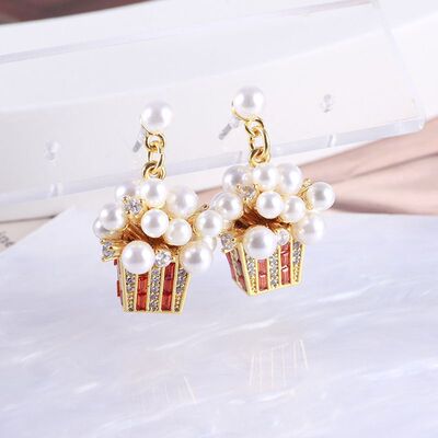 瑞士Francesca欧美饰品闪耀彩钻珍珠立体爆米花造型创意项链耳环