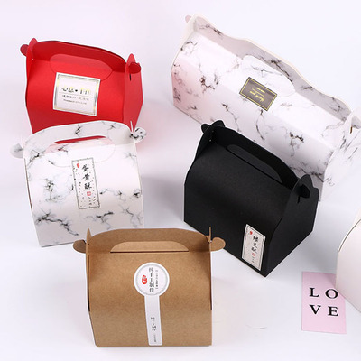 手提式蛋糕盒蛋糕卷烘培牛皮纸盒