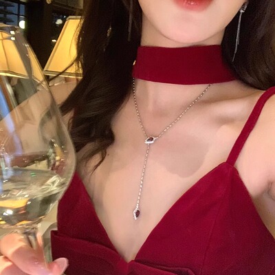 新年红钻蛇头项链~高级感锁骨链