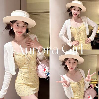 法式碎花收腰显瘦连体泳衣