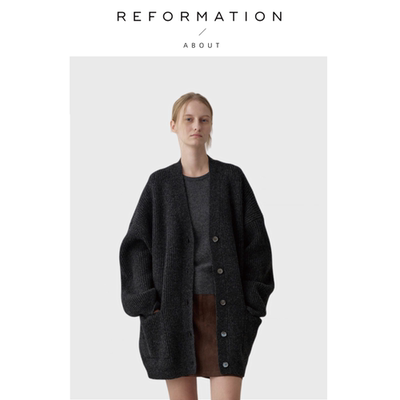【现货】About Reformation羊毛毛衣女秋冬简慵懒设计中长款外套