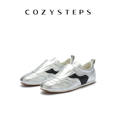COZY STEPS可至女士26春季新款牛皮休闲薄底松紧带训练鞋德训鞋女